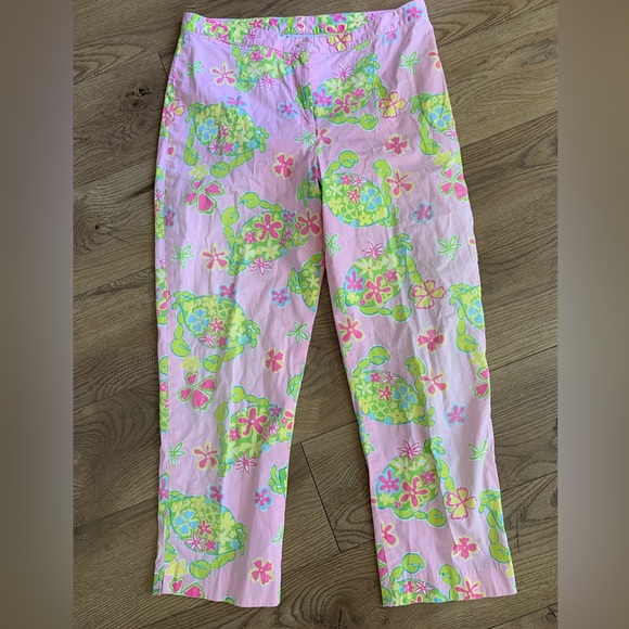 Lilly Pulitzer | Pants & Jumpsuits | Lilly Pulitzer Pink Green Crab ...